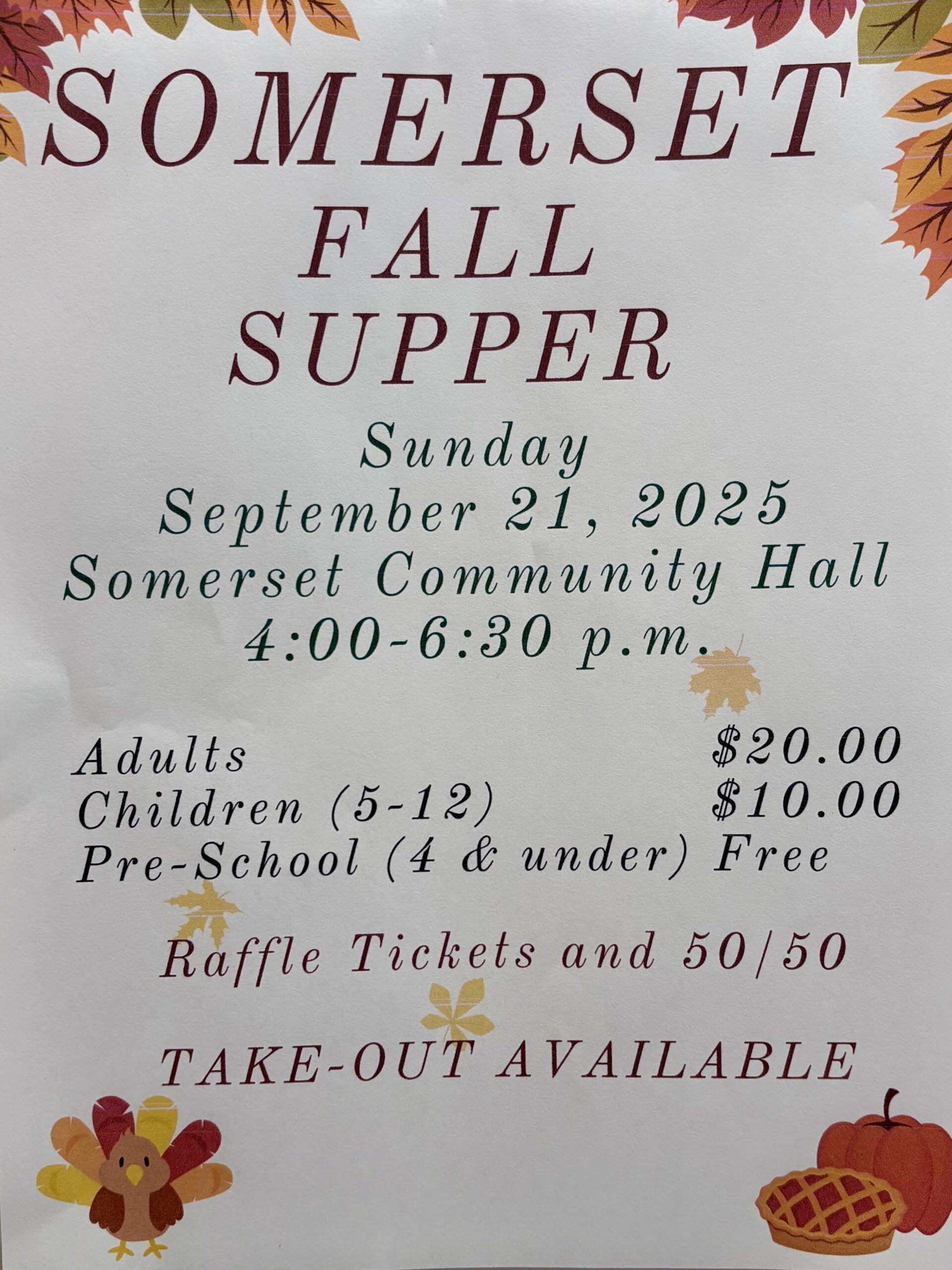 2025 Sept 21 – Somerset Fall Supper – Manitoba Fall Suppers