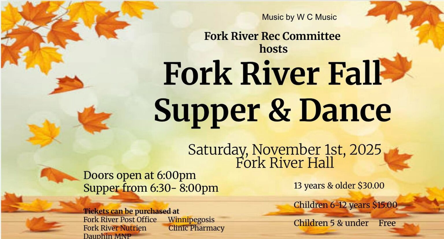 2025 Nov 1 – Fork River Fall Supper & Dance – Manitoba Fall Suppers